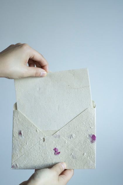 Handmade Floral Envelope | Eco-Friendly Pressed Flower Stationery ...